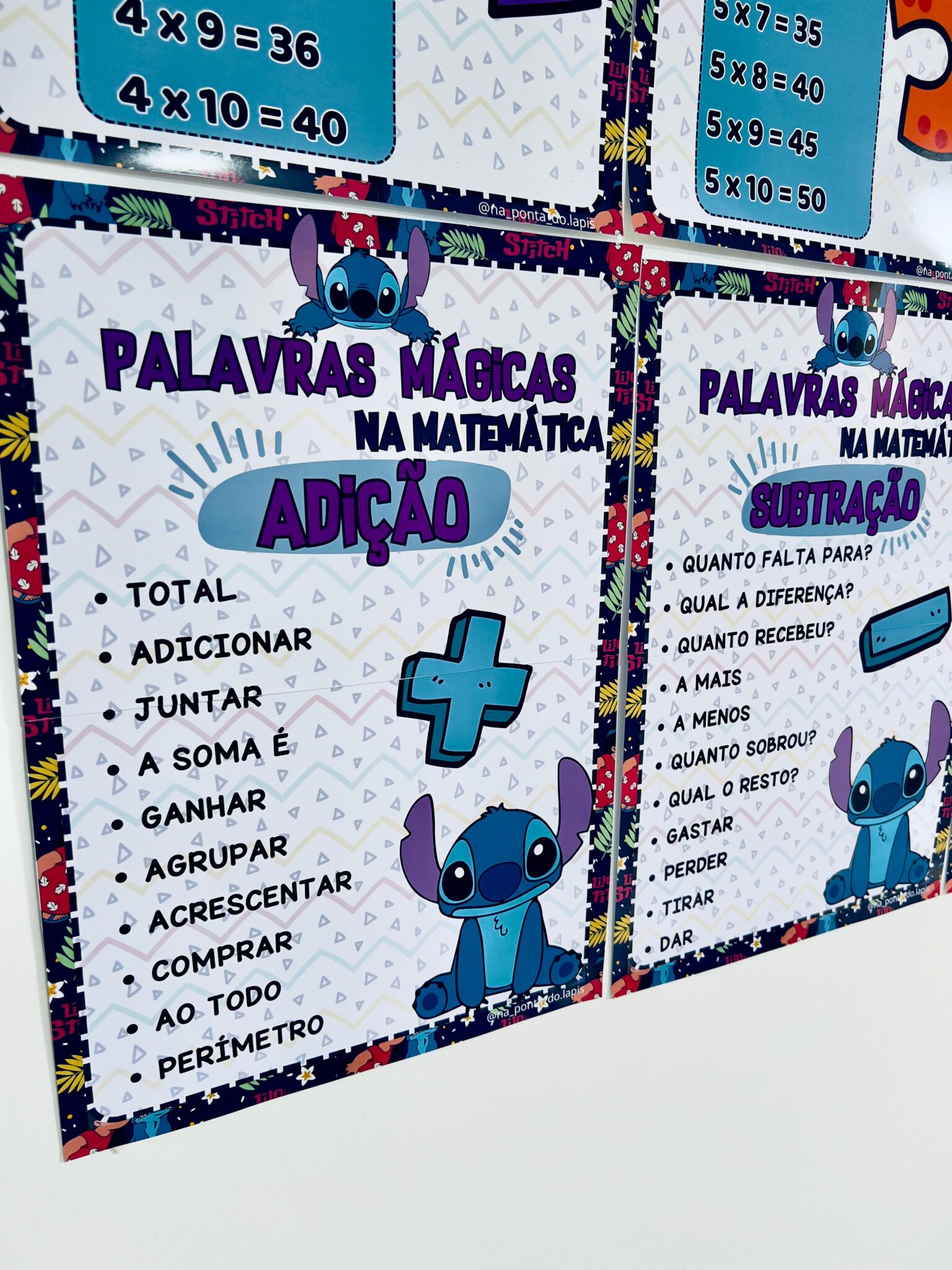 Kit matemática- Tema Stitch – Na ponta do lápis