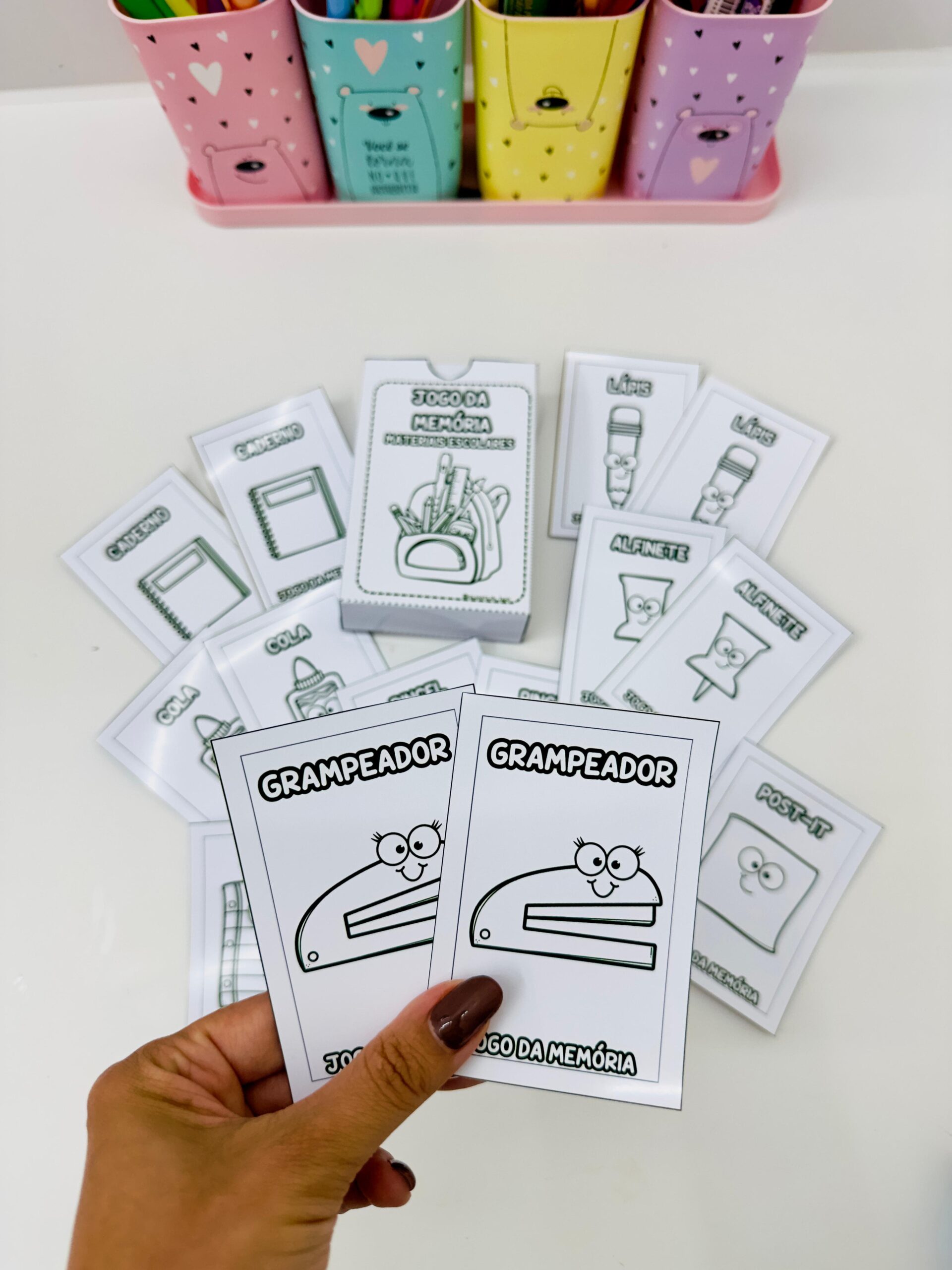 Jogo da memória- Materiais escolares – Na ponta do lápis